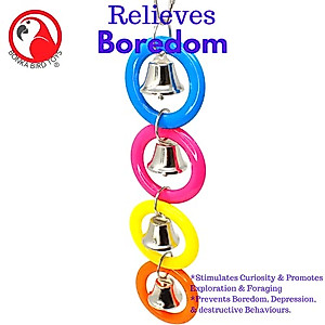 Bonka Bird Toys 945 4 Ring A Ding Bird Toy African Grey Budgie Parakeet Cockatiel Lovebird Cage Parrot Toys