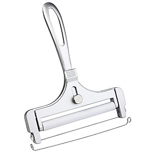 Poualss Stainless Steel Wire Cheese Slicer, Adjustable Thickness Cheese Cutter for Soft, Semi-Hard Cheeses Kitchen Cooking Tool