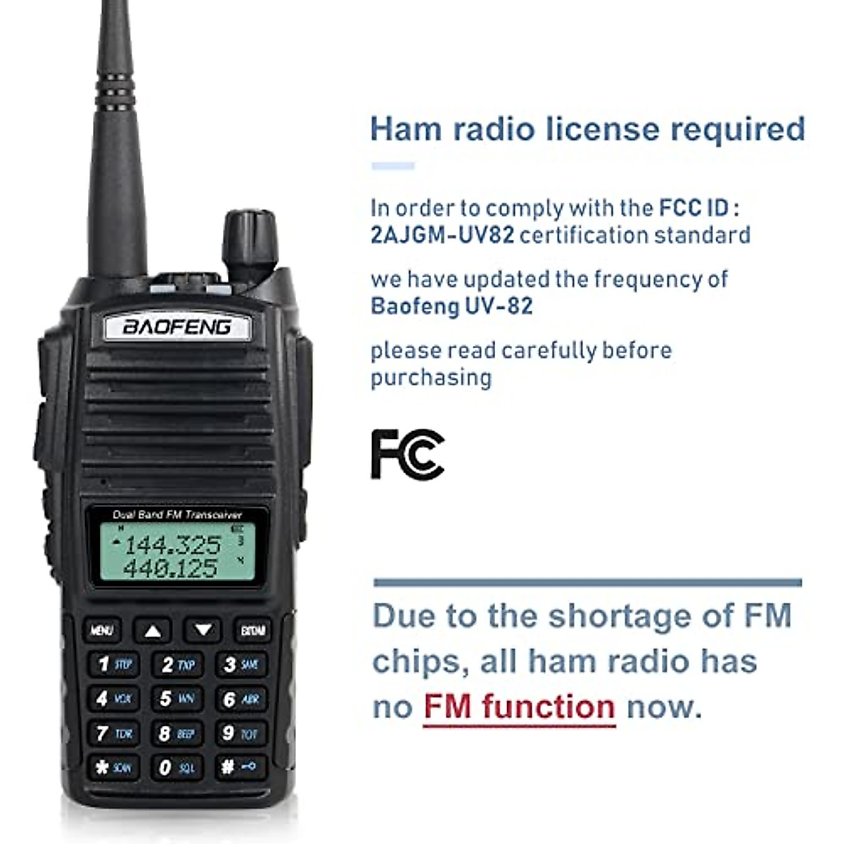BaoFeng UV-82 High Power BaoFeng Radio Ham Radio Handheld Walkie Talkies with Earpiece, Extra 2800mAh Battery Hand Speaker Mic Long Antenna and Programming Cable Full Kits(1 Pack-Black)