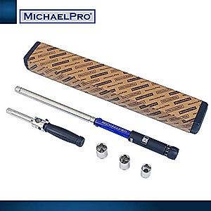 MichaelPro MP001002 Click Through Torque Wrench - 1/2 Inch Dr with 3 Sockets (11/16", 3/4", 13/16" / 17-19-21 mm) with Precise Micro Adjustment - 2in1 with Lug Wrench for Automotive and Changing Tires