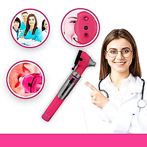 Pink Otoscope Ear Scope with Light, Ear Infection Detector, Pocket Size