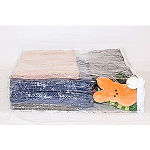 Clear Vinyl Zippered Storage Bags 15 x 18 x 5 Inch Set of 5