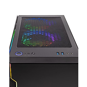 SkyTech Shadow Gaming Computer PC Desktop - Ryzen 5 3600 6-Core 3.6GHz, 1660 Super 6G, 1TB SSD, 16GB DDR4 3000, RGB Fans, AC WiFi, Windows 10 Home 64-bit, Black