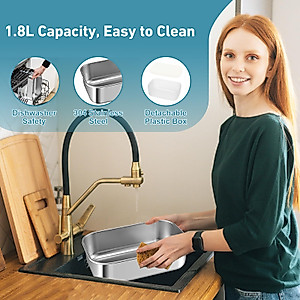 AZZXZQYU Electric Lunch Box 80W Portable Food Heater, 3-in-1 12V/24V/110V Leak Proof with 1.8L 304 Stainless Steel Container, fork,Spoon and Insulated Handbag,for Car Truck Home Office