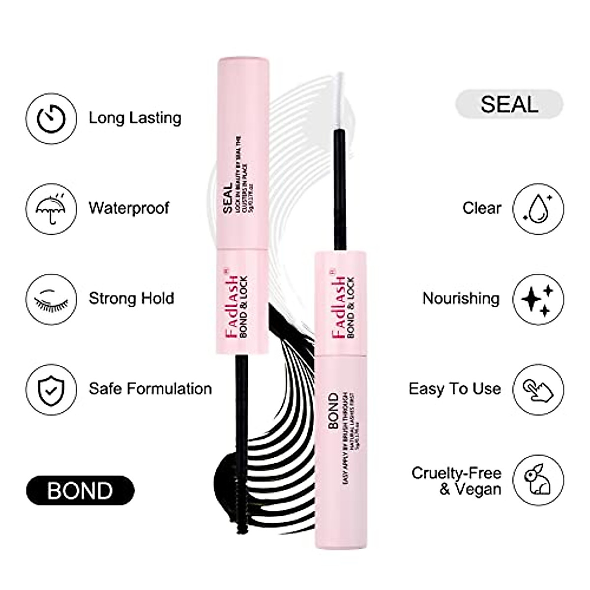 Lash Bond and Seal Cluster Lashes Glue DIY Lash Extension Kit Lash Clusters Glue Individual Lashes Strong Hold 48-72 Hours DIY Eyelash Extension Kit Suitable for Sensitive Eyes