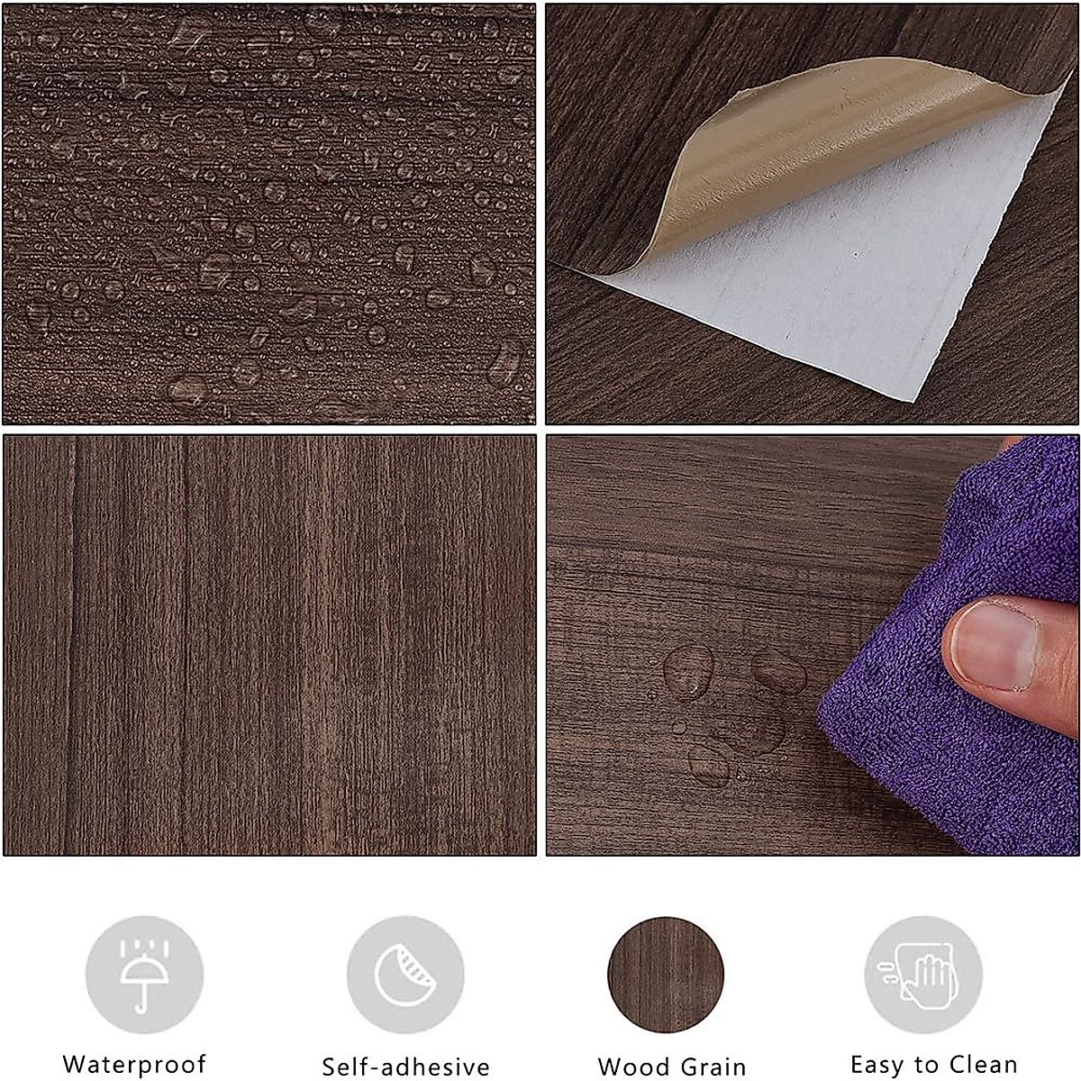 FINGERINSPIRE Repair Tape Patch 4 inch x 11 yds Wood Textured Adhesive Contact Paper(Mahogany) for Door Floor Table and Chair Shelf Liner Dresser Drawer Locker