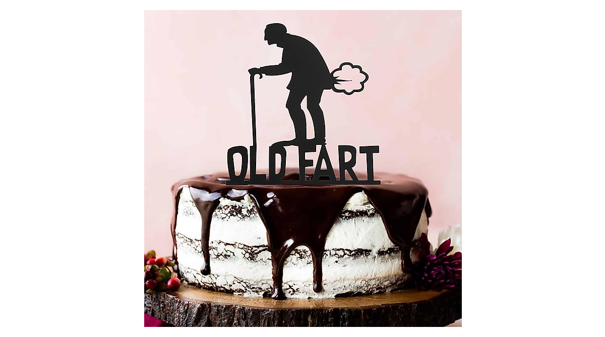 Funny Old Man Old Woman Cake Topper for Birthdays & Parties