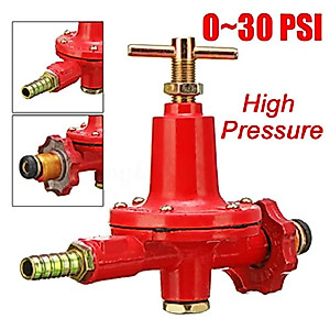 0-30PSI Adjustable High Pressure Propane Regulator for LP Gas Outdoor BBQ Burner Fryer Valve