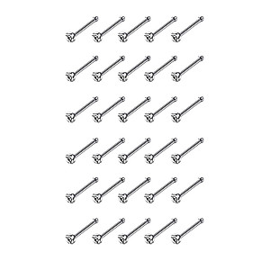 SLVIEKAE 40Pcs Nose Ring Hoop Nose Stud Piercing Hoop Cartilage Tragus Ear Piercing SetNose Studs CZ Hoop Tragus Cartilage Nose Ring Nose Piercing Jewelry (White)