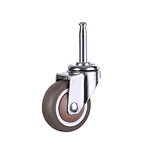 NERILEE 2 Inch Rubber Caster Wheel Set of 4(2 with Brakes & 2 Without) with 5/16" x 1-1/2" (8 x 38mm) Stem Sockets, for Furniture Crib Trolley Dining Car Casters