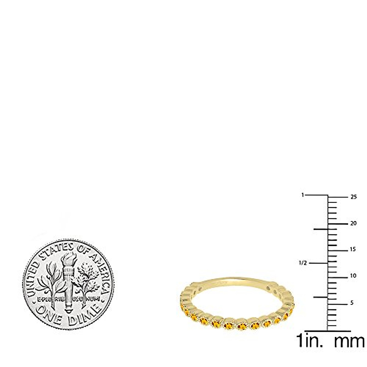 Dazzlingrock Collection Round Citrine Eternity Stackable Anniversary Wedding Band in 14K Yellow Gold, Size 8