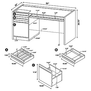 Coaster Furniture Ontario Connect-It Computer Desk Cappuccino 800982