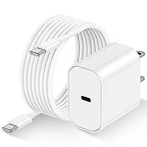 20W USB-C Fast Charger Block with 10 Ft Type C to C Cable (60W), 10 Feet Fast Charger for iPad Pro 11/12.9 2021/2018, iPad Mini 6,iPad Air 4, Google Pixel 6/5 /4/3,Galaxy S21,and More
