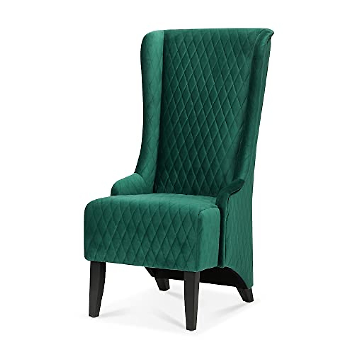 UBGO Living Room,High Velvet Arm, Modern Accent 22" Wide Wing Back, Side, Fabric Wingback Chairs, Retro Green