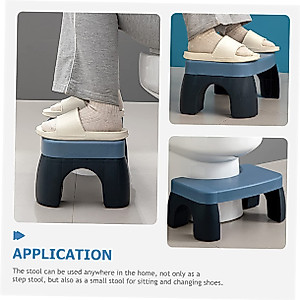 DOITOOL Folding Toilet Stool Foldable Poop Stool Bathroom Potty Step Stool Sitting Posture Footstool Squatting Stool Blue