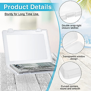 Qunclay 12 Pieces 12.6 x 9.4'' A4 File Project Storage Case Plastic Portable Project Case Scrapbook Paper Organizer Storage for Magazine Document Craft Hobby Quilting Art Office School Supplies, Clear