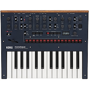 KORG Monophonic Analog Synthesizer Monologue BL Monologue Dark Blue 25 Keys 16 Step Sequencer with Oscilloscope, Battery Operated, Lightweight, Perfect for Carrying
