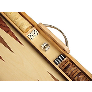 18” Wood Backgammon Set - Olive Wood - Attache Case