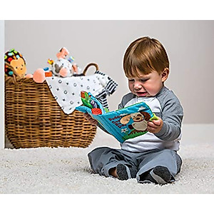 Taggies Touch & Feel Soft Cloth Book with Crinkle Paper and Squeaker, Buddy Dog