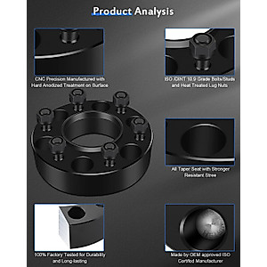 ECCPP 2" inch 6 Lug Hubcentric Wheel Spacers 6x135mm to 6x135mm 87mm CB fits for Ford Expedition for Ford for F-150 for Lincoln Navigator for Lincoln Mark LT with 14x2 Studs-2PCS