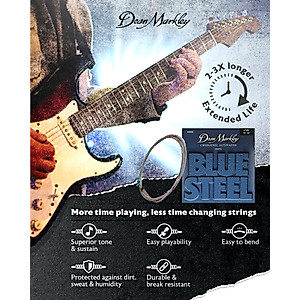 DEAN MARKLEY 2558 Blue Steel Electric Guitar Strings. 6 piece Electric Guitar String Set. Cryogenically Treated for Longer Life, Enhanced Performance, and Superior Sound. Made in USA. Gauges 10-52