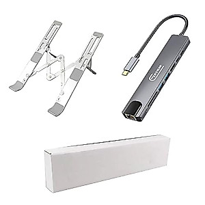 8 in 1 USB C Hub with 4K 30Hz HDMI Port,1 x USB-A 3.0/1 x USB-A 2.0 and 2 x 100W USB-C Port, Ethernet, SD/TF for Dell/Surface/HP/Lenovo Laptops