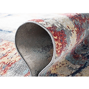 SAFAVIEH Jasper Collection Area Rug - 10' x 13', Grey & Red, Modern Abstract Design, Non-Shedding & Easy Care, Ideal for High Traffic Areas in Living Room, Bedroom (JSP101C)