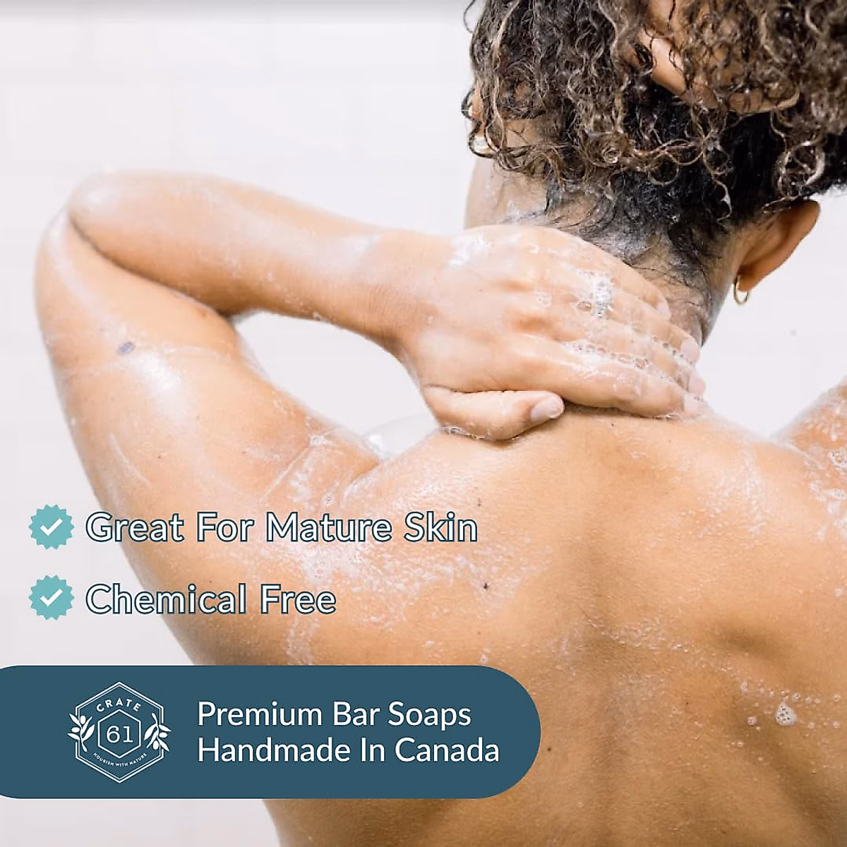 Crate 61 Organics, Handmade in Canada, Plant Based Cold Process Natural Bar Soap For Face And Body, With Premium Essential Oils, Eucalyptus & Peppermint For Men And Women 3 Pack (Patchouli Lime)