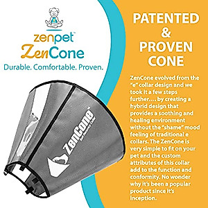 ZenPet Pet Recovery Cone E-Collar for Dogs and Cats - Always Use with Your Pet's Everyday Collar - Comfortable Soft Collar is Adjustable for a Secure and Custom Fit (X-Large)