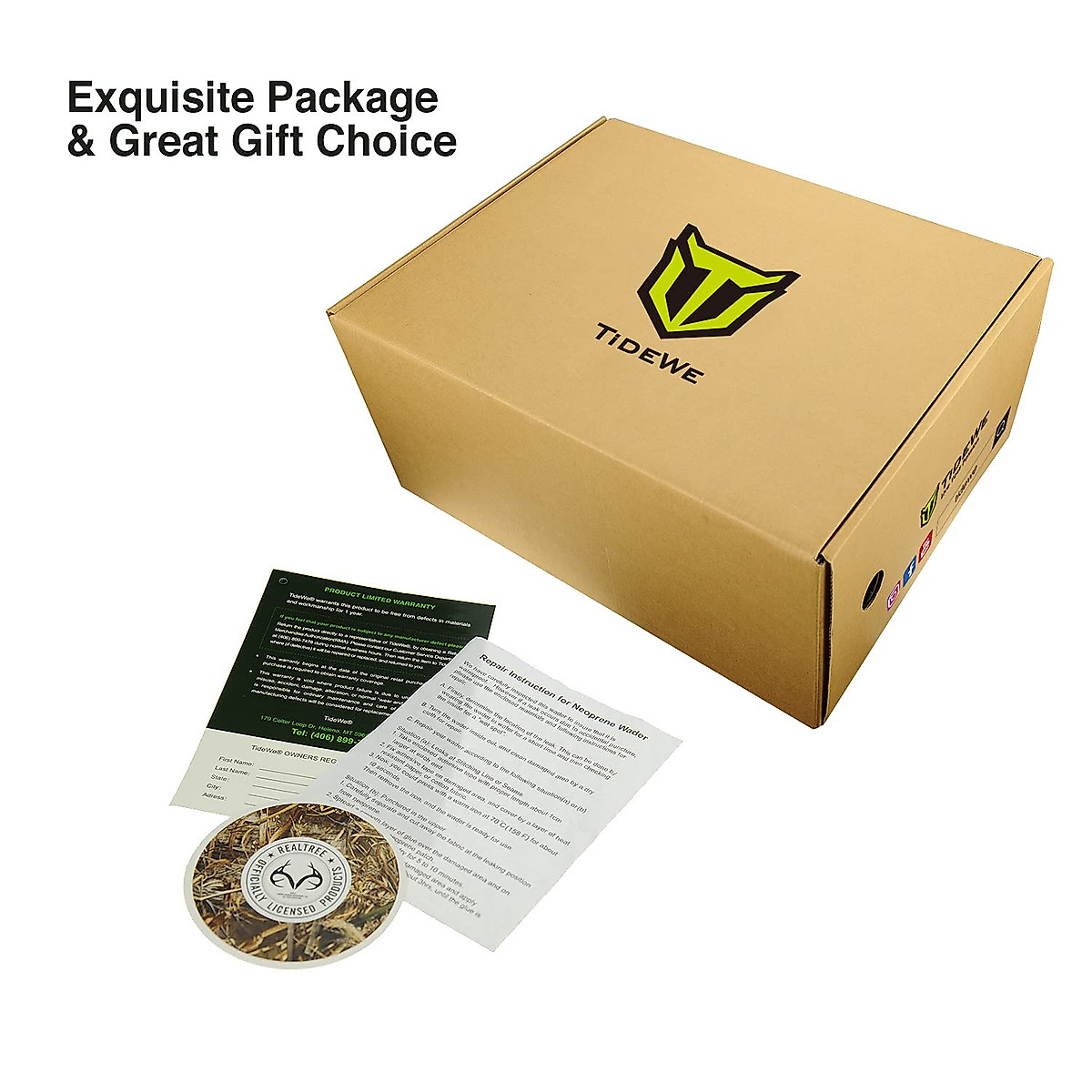 TIDEWE Chest Waders, Hunting Waders for Men Camo with 600G Insulation, Waterproof Cleated Neoprene Bootfoot Wader, Insulated Hunting & Fishing Waders (Size 7)