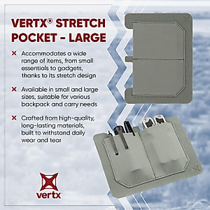 Vertx Stretch Pocket Organizer Insert Attachment for Backpack, Bag Organization, Large