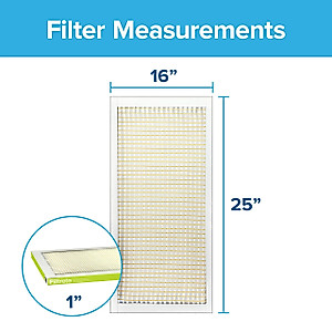 Filtrete 16x25x1 Air Filter, MPR 600, MERV 7, Clean Living Dust Reduction 3-Month Pleated 1-Inch Air Filters, 6 Filters