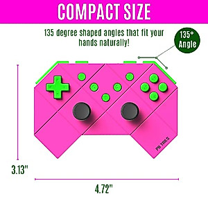 PB Tails CHOC Pink Switch Controller | Bluetooth Wireless Game Controller for Android, PC, STEAM, Raspberry Pi, Windows | Cute Switch Controller | Ideal Gaming Collectibles & Gaming Gift | Neon Pink