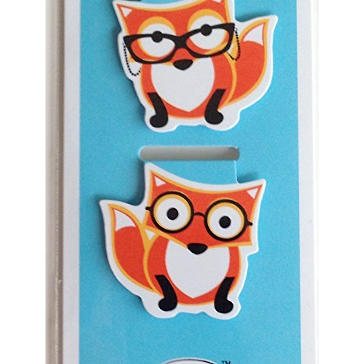 Cute Foxes Illustrated Magnetic Page Clips Set of 4 by Re-marks