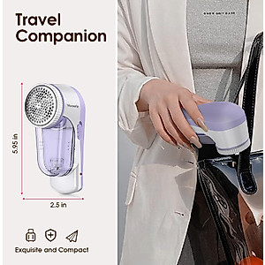 Yomeie Fabric Shaver, Rechargeable Sweater Shaver, Lint Shaver with 6-Leaf Blades, Electric Lint Remover for Clothes & Furniture, Couch Pilling Remover Depiller for Removing Fuzz, Lint, Pills, Bobbles