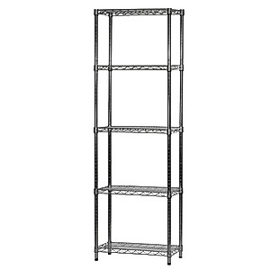 Shelving Inc. 12" d x 24" w x 72" h Chrome Wire Shelving with 5 Tier Shelves, Weight Capacity 800lbs Per Shelf