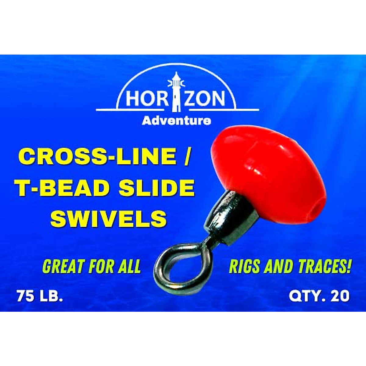 Cross Line Swivels & T Bead Swivel 3 Way Swivels Pulley Slide Rig Rolling Swivels Fishing Hooks Connector Fishing Terminal Tackle for Salt Water and Fresh Water