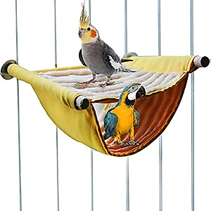 CCHOME Winter Warm Bird Nest House, Hanging Hammock Snuggle Hut Parrot House Tent Hammock Bird Cage, Plush Fluffy Birds Hut Hideaway for Parakeet Budgies Cockatiels Lovebird
