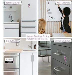 COTA Global Seahorse Sparkling Refrigerator Magnet - Pink & Silver Sparkling Rhinestones Crystals, Cute Sparkly Ocean Animal Magnet for Kitchen Door Fridge, Cool Home & Office Novelty Decor - 2 Inch