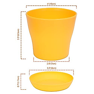 JERIA 16-Pack 4" Plastic Flower Plant Pots Thickened Seedlings Nursery Pots, Colorful Flower Plant Container Seed Starting Pots with Pallet (8 Colors)