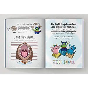 The Tooth Brigade Book and Tooth Fairy Pillow Bundle, Interactive Set Includes 8" Plush Toy with Lost Tooth Pocket and Adventures of The Tooth Brigade Hardcover Book (Ollie Bundle)
