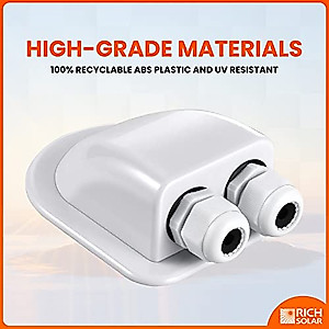 RICH SOLAR Solar Double Cable Entry Gland Box Solar Double Cable Entry Housing for RV Trailer Boat All Cable