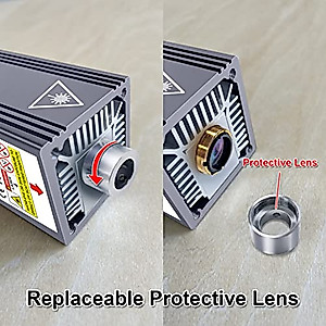 LASER TREE Laser Engraver Module, 80W Laser Engraving Cutting Module for Wood and Metal, 10W Output Power, FAC Ultra Accurate Laser Module with Air Assistance, 45mm Fixed-Focus Laser Cutter Module 12V