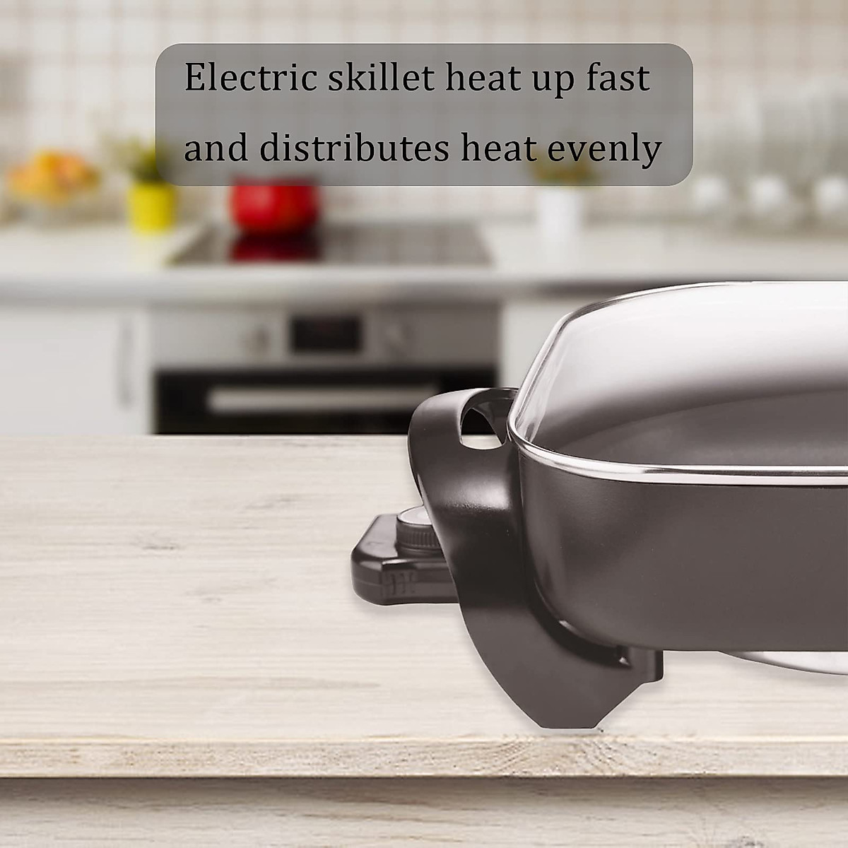 Large Capacity Nonstick Electric Skillet - Serves 4 to 6 People (16 inch)