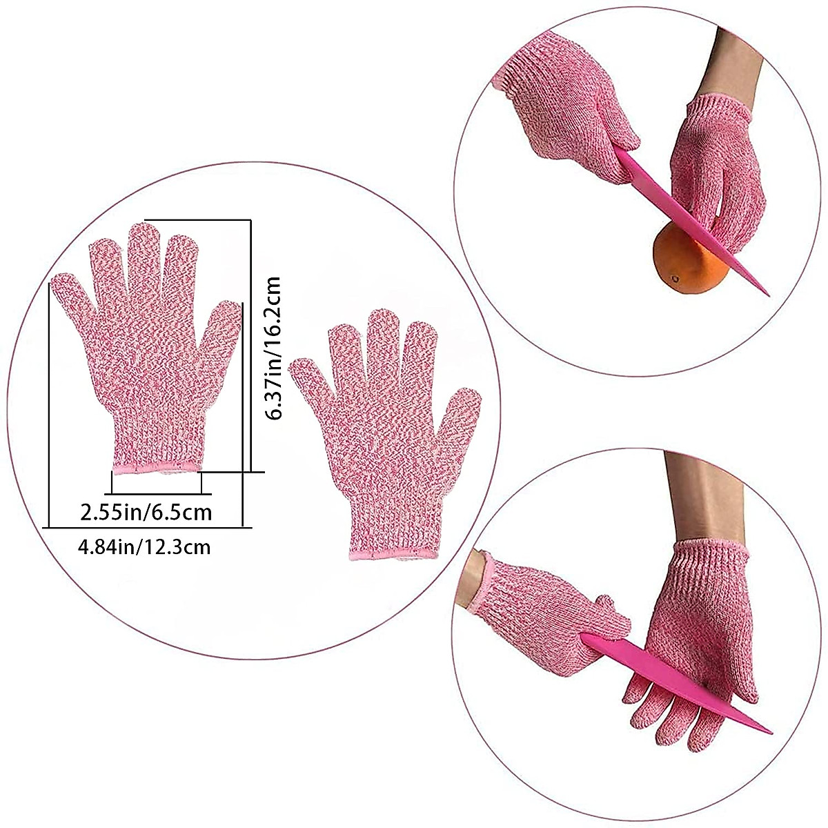 quirzx Kids Knife Set, 3PCS Kid Safe Knives with Cut Resistant Gloves (Ages 6-12), Serrated Edges, BPA-Free, Plastic Kitchen Kids Knives for Real Cooking & Cutting Fruit, Vegetable, Bread, Cake