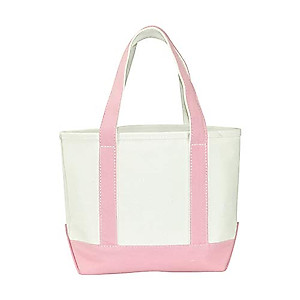 DALIX 14" Mini Small Cotton Canvas Party Favor Wedding Gift Tote Bag in Pink