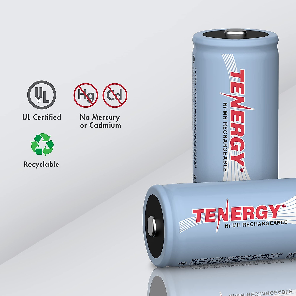 Tenergy C Size Battery 1.2V 5000mAh High Capacity NiMH Rechargeable Battery for LED Flashlights Kids Toy and More (8 pcs)