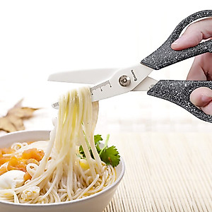 cool hand Gear 7.8'' Multi Purpose Ceramic Blade Scissors w/Ruler Marking, Blunt Tip Scissors Utility Shears for Kitchen, Craft, BBQ, Pet Care, Sewing, 1 PCS