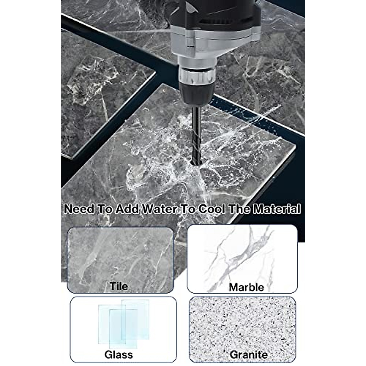 Masonry Concrete Drill Bit Set, Lytool 10Pcs Ceramic Tile Bits for Drill, Carbide Tip Hex Shank Bit for Brick, Tile, Wood, Glass, Plastic, Wall Mirror, Paver on Concrete or Brick Wall, 1/8" to 1/2"