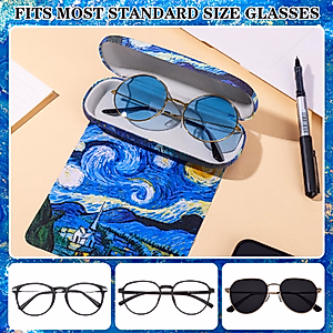 QSCFKL 4Pack Hard Shell Eyeglasses Case, Eye Glass Cases Womens Hard Shell With Cleaning Cloth Portable Eyewear Case for Women Men
